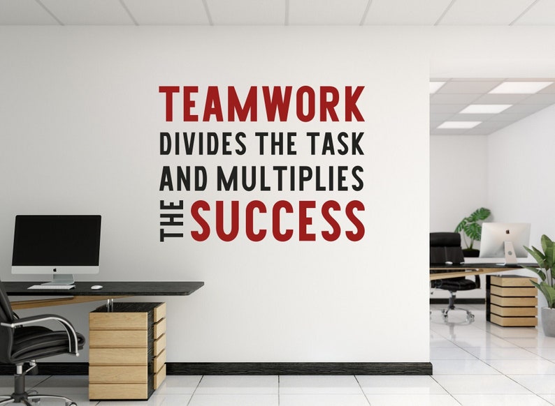 Teamwork Wall Decal Quotes Inspirational Office Wall Art - Etsy