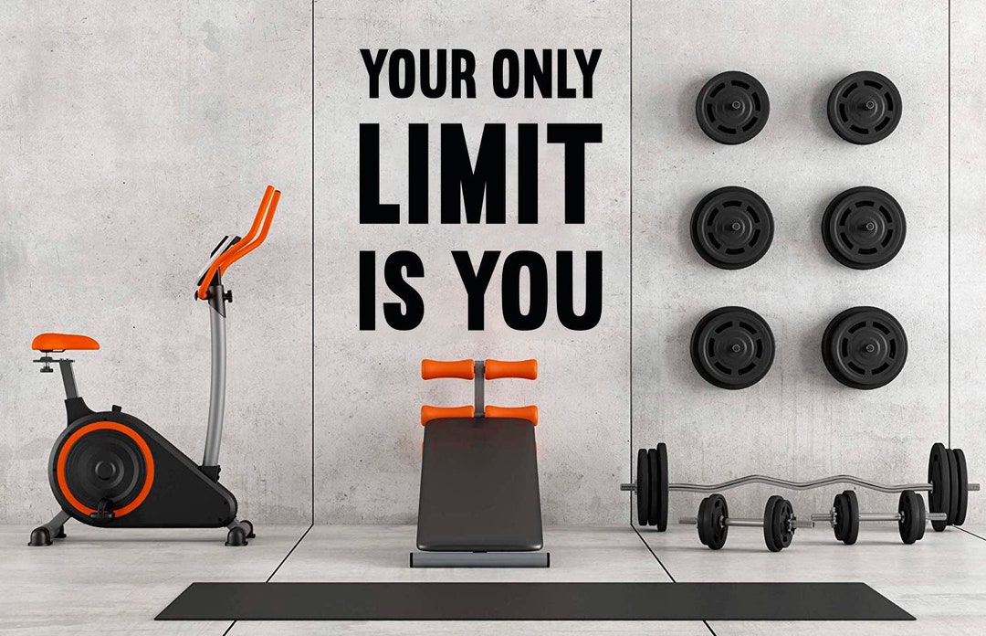 Your Only Limit is You Gym Wall Decal, Motivational Wall Decal, Fitness ...
