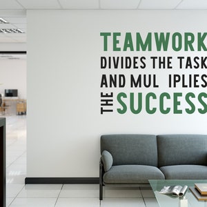 Teamwork Wall Decal Quotes, Inspirational Office Quote, Business Wall ...