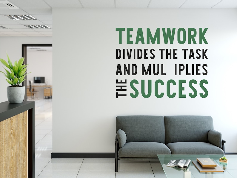Teamwork Wall Decal Quotes Inspirational Office Wall Art - Etsy