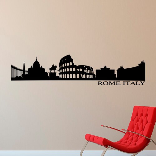 Rome Coliseum Wall Decal Interior Wall Decals Italy Skyline - Etsy