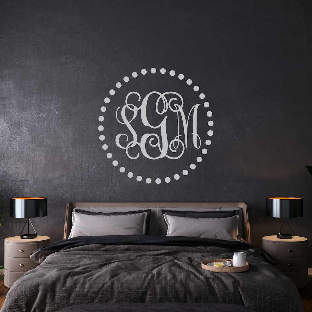 Personalized Monogram Wall Decal, Family Monogram Vinyl Sticker, Custom ...