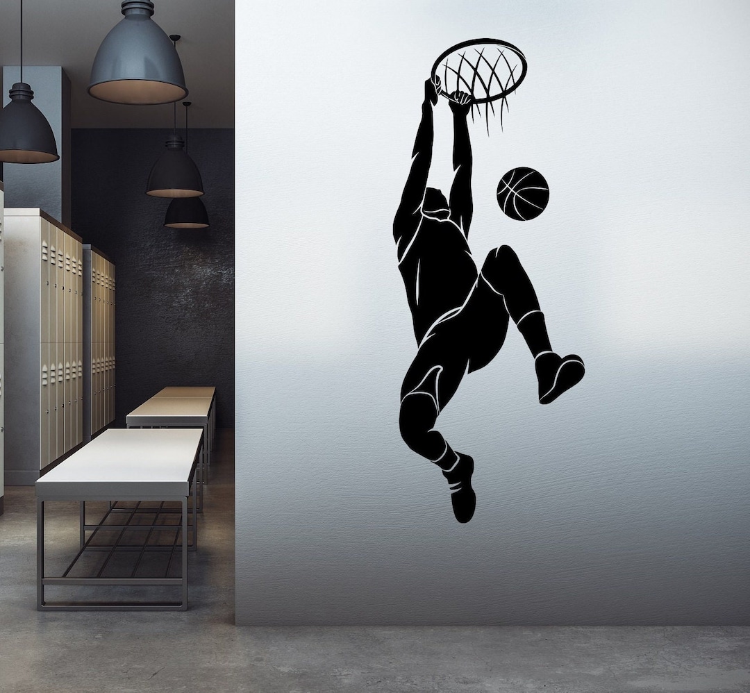 Basketball Player Silhouette Wall Decal: Sports Room Decor F76 - Etsy