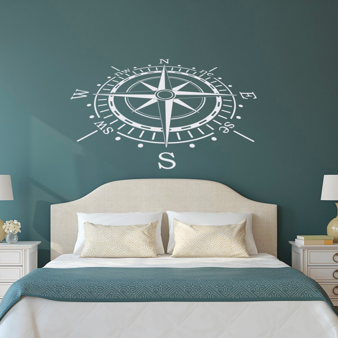 Wall Decal Nautical Compass Rose Wall Decor North South West | Etsy