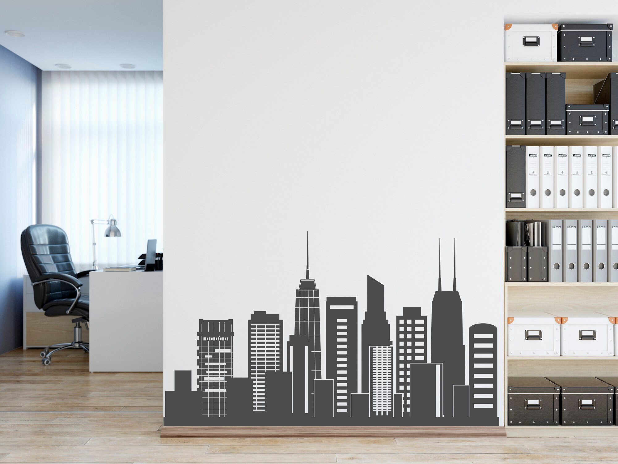 Chicago Skyline Wall Sticker City Scape Silhouette Chicago - Etsy