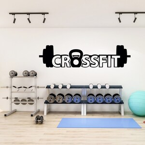 Crossfit Wall Art Decal, Gym Fitness Wall Decor, Crossfit Gym Wall ...