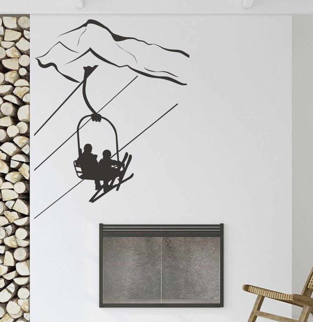 Ski Lift Chair Wall Decal, Gifts for Skiers, Skiers Wall Art, Sport ...