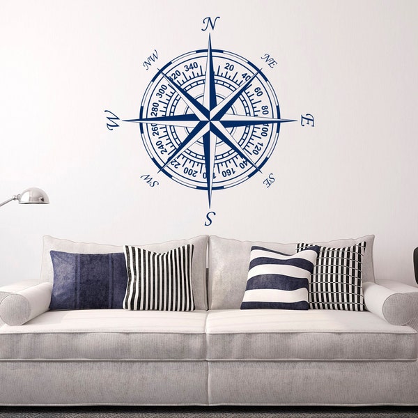 Compass Wall Decal - Etsy