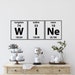 Periodic Table Wine Elements Wall Decal Vinyl Lettering Periodic Table ...