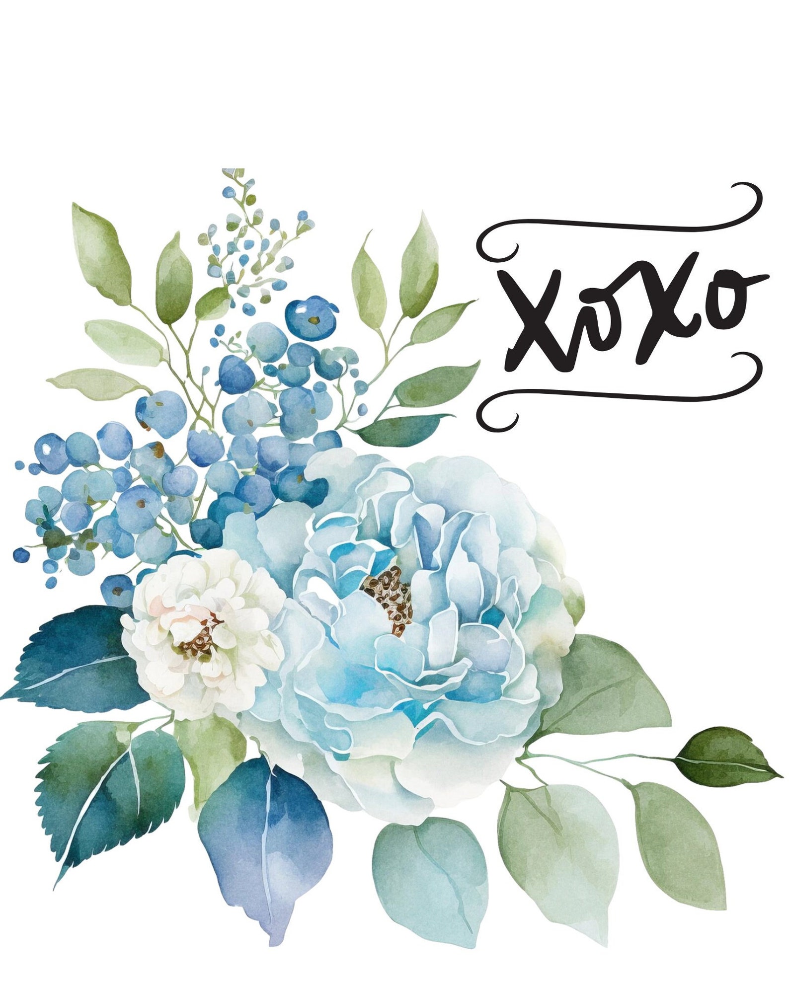 Blue Hydrangeas Print Quotes Floral Instant Art Printable Wall Art ...