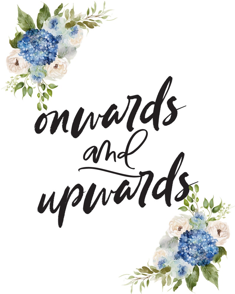 Blue Hydrangeas Print Quotes Floral Instant Art Printable Wall Art ...