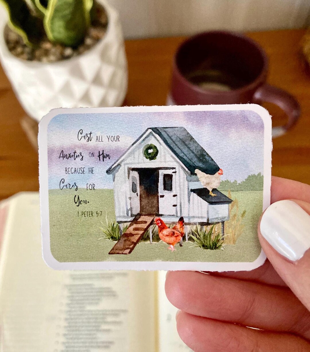 Chicken Sticker Scripture Sticker, Farm Sticker, Bible Verse Sticker - Etsy