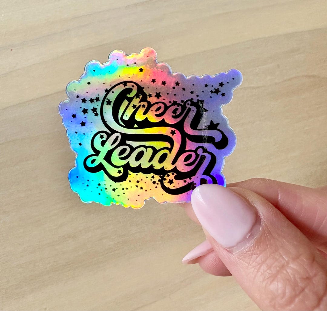 Holographic Cheerleader Sticker, Holographic Sticker, Cheerleader ...