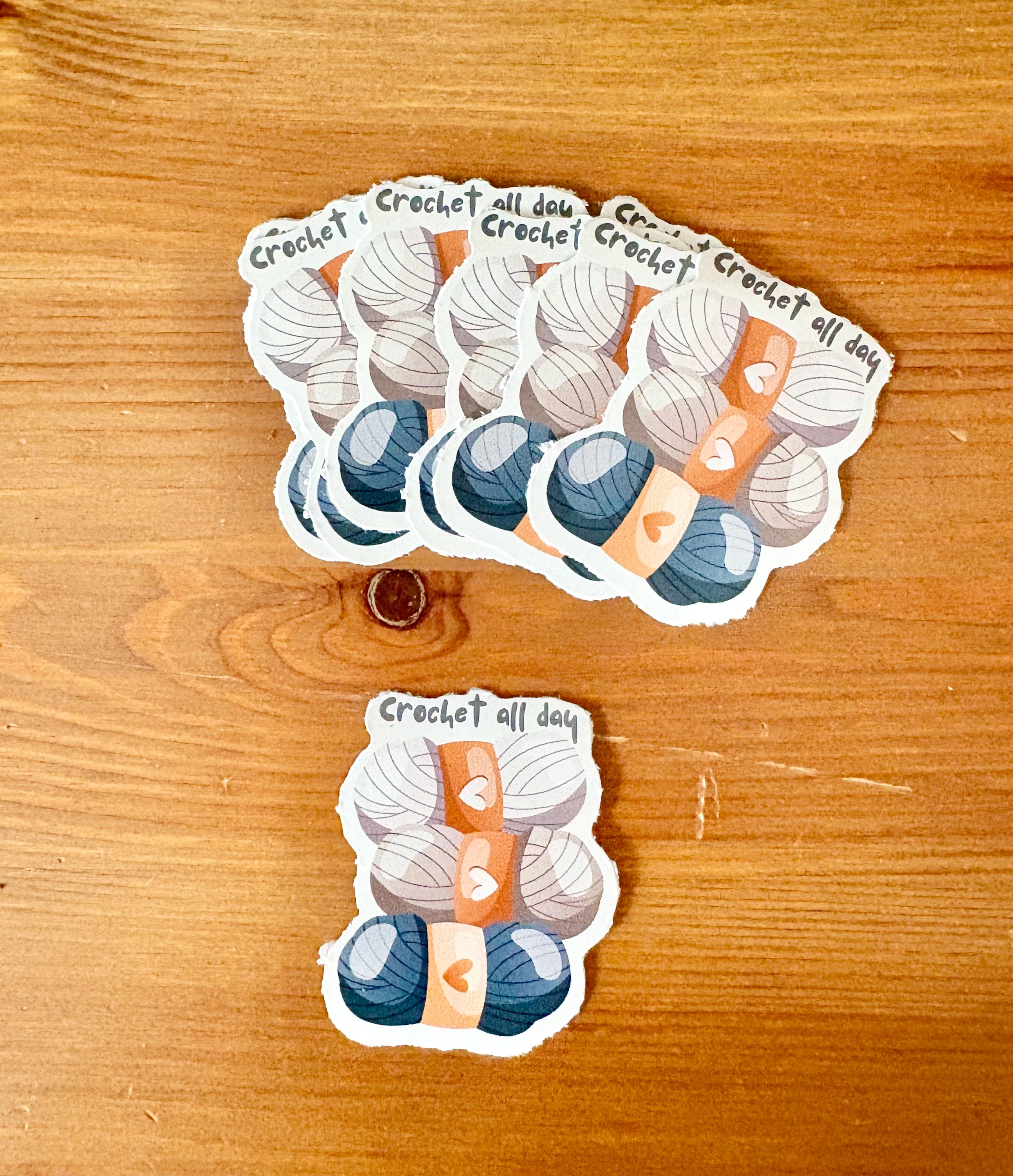 Crochet Sticker, Crochet Stickers, Vinyl Stickers, Water Bottle Sticker ...