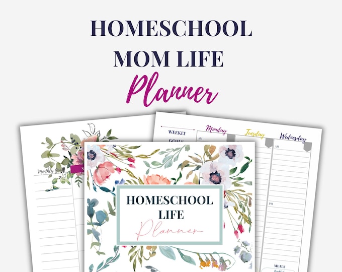 Homeschool Mom Planner Printable & Life Organizer, Undated 12 Month ...