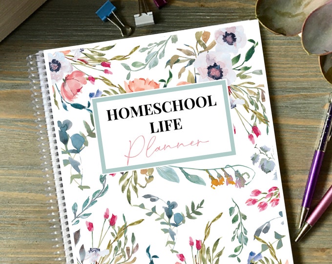 Floral Homeschool Mom Planner, Printable Planner, Mom Life Organizer ...