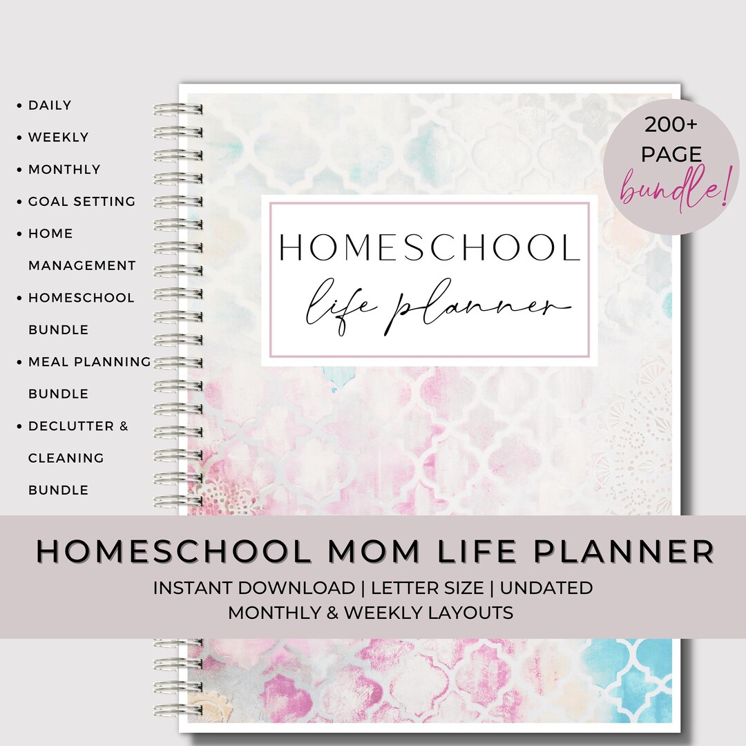 Homeschool Mom Life Printable Planner Undated Daily Weekly - Etsy