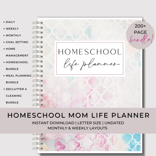 Homeschool Mom Planner Printable & Life Organizer Undated 12 - Etsy