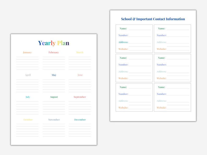 Undated Homeschool Planner Printable Printable Homeschool - Etsy