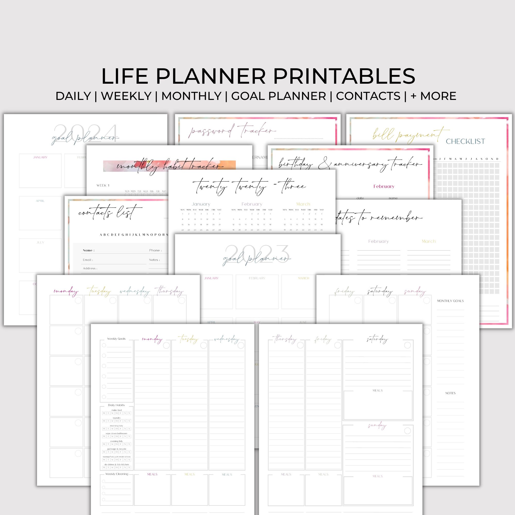 Homeschool Mom Life Printable Planner, Undated Daily Weekly Monthly ...