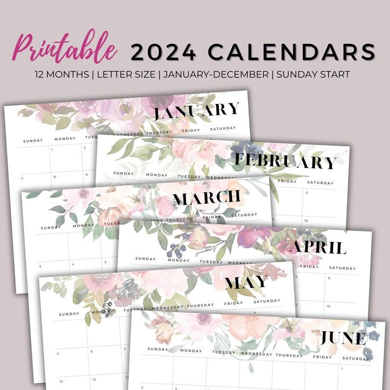 Watercolor Calendar - Etsy