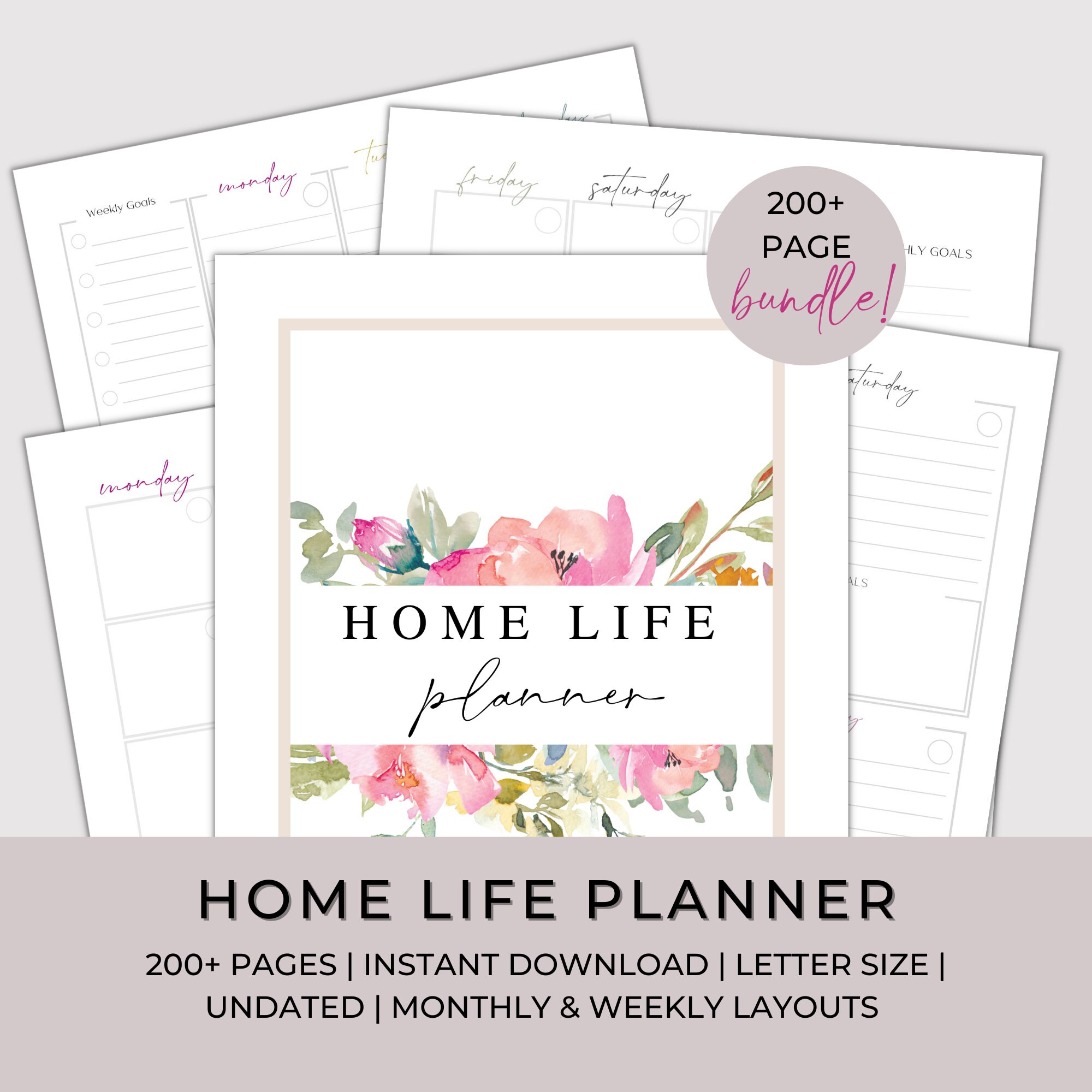 Mom Life Planner Printable Undated Daily Weekly Monthly - Etsy