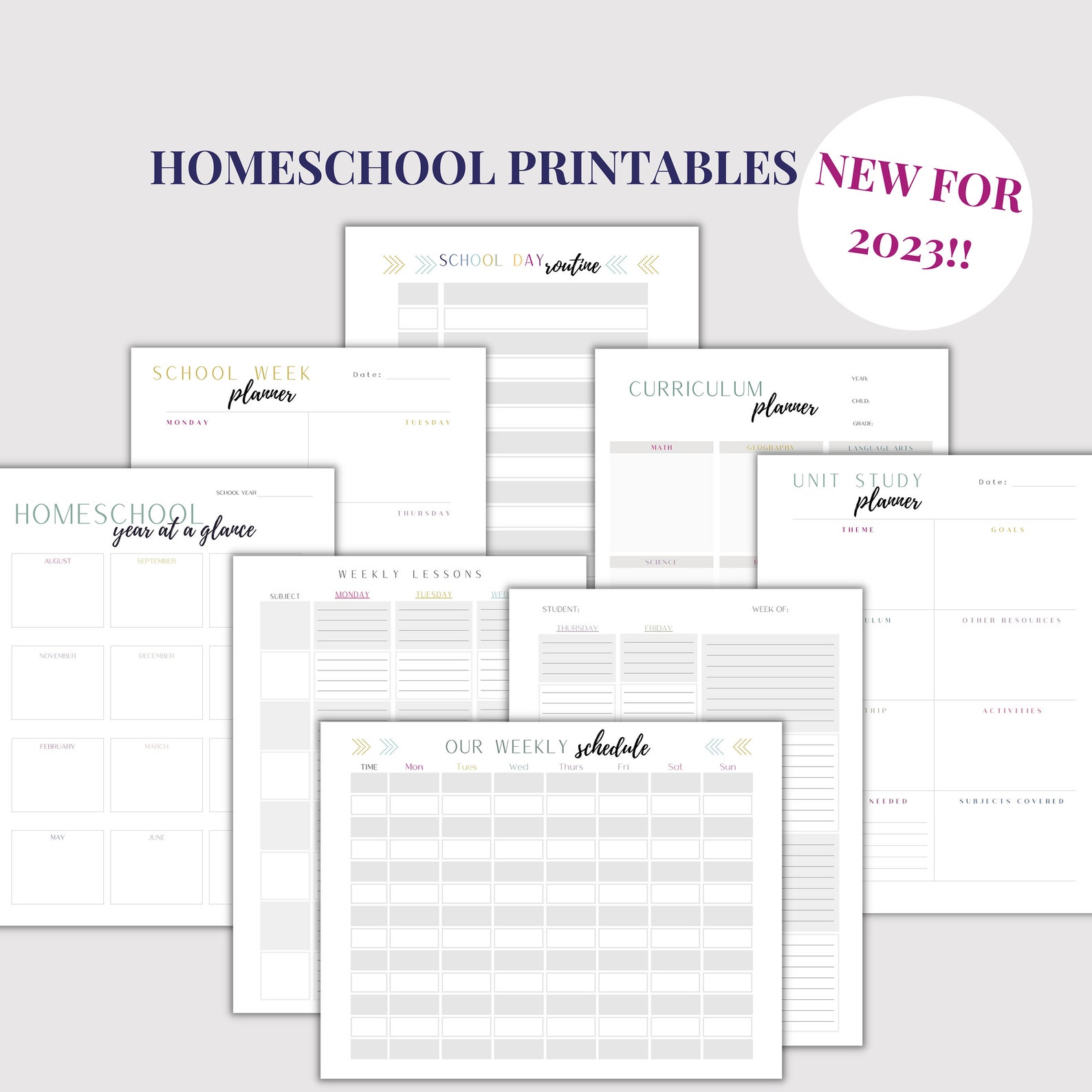 Homeschool Mom Planner Printable & Life Organizer, Undated 12 Month ...