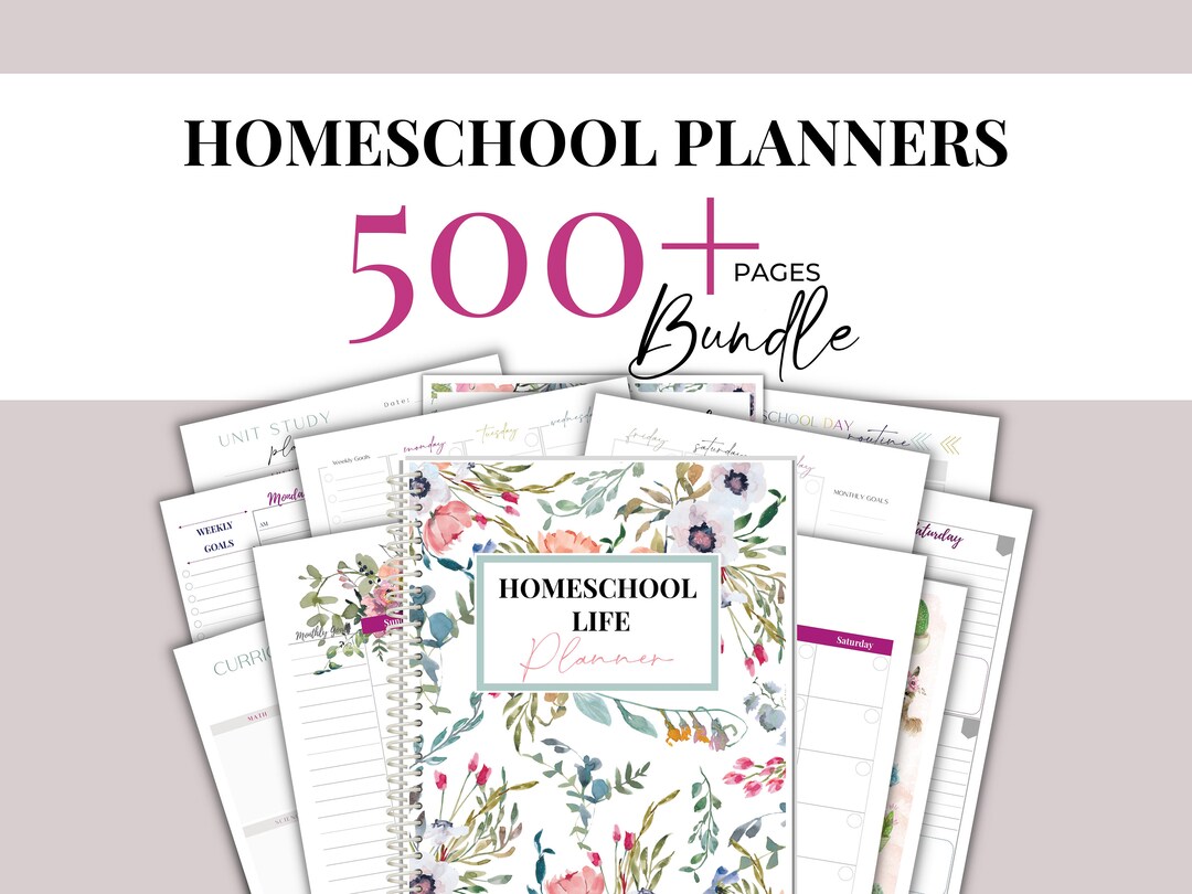 Printable Homeschool Planner Bundle for Multiple Kids, Home Schooling ...