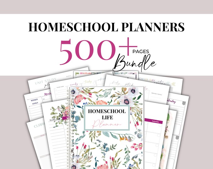 Printable Homeschool Planner Bundle for Multiple Kids, Home Schooling ...
