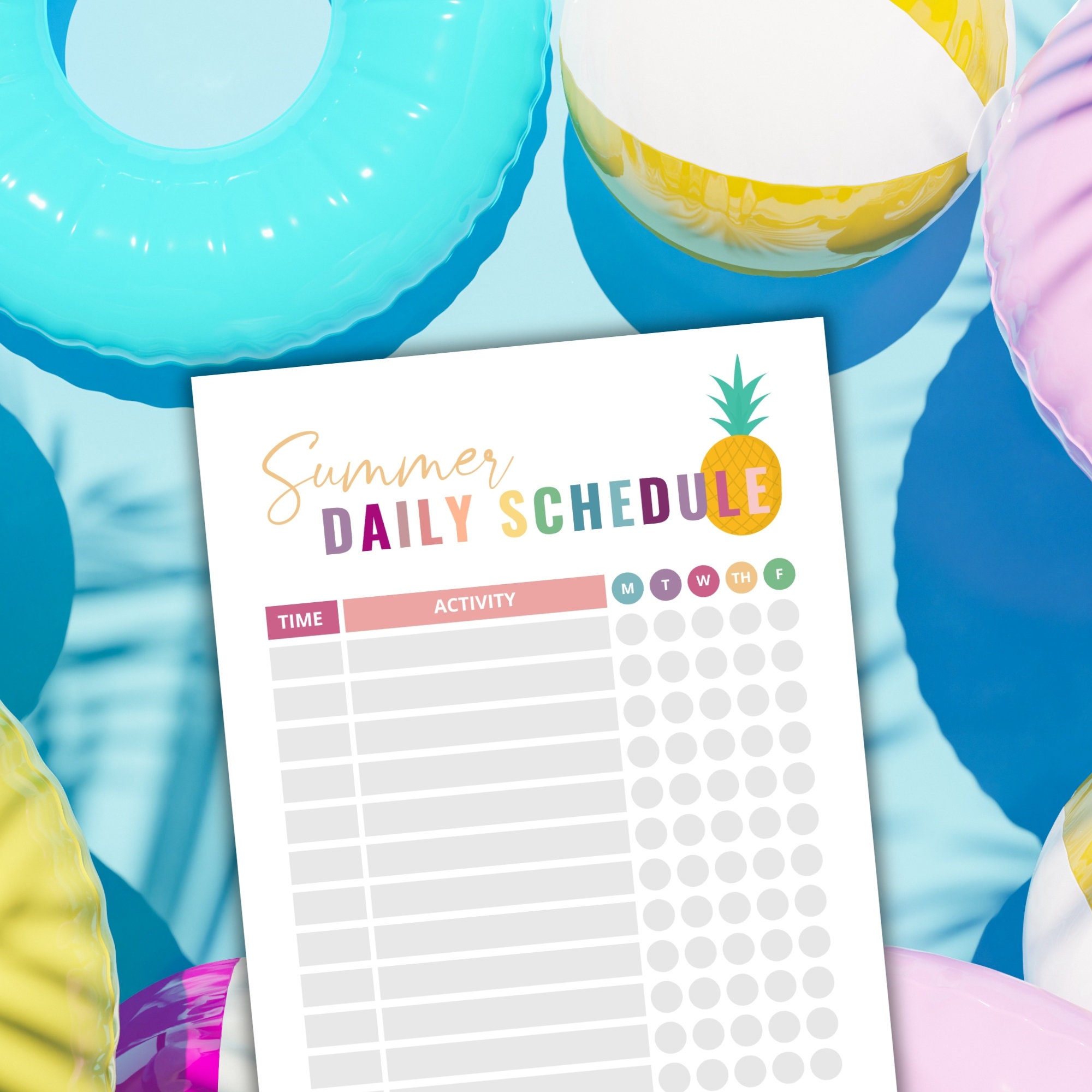 Kids Daily Summer Schedule Template, Homeshcool Daily Routine, Chore ...