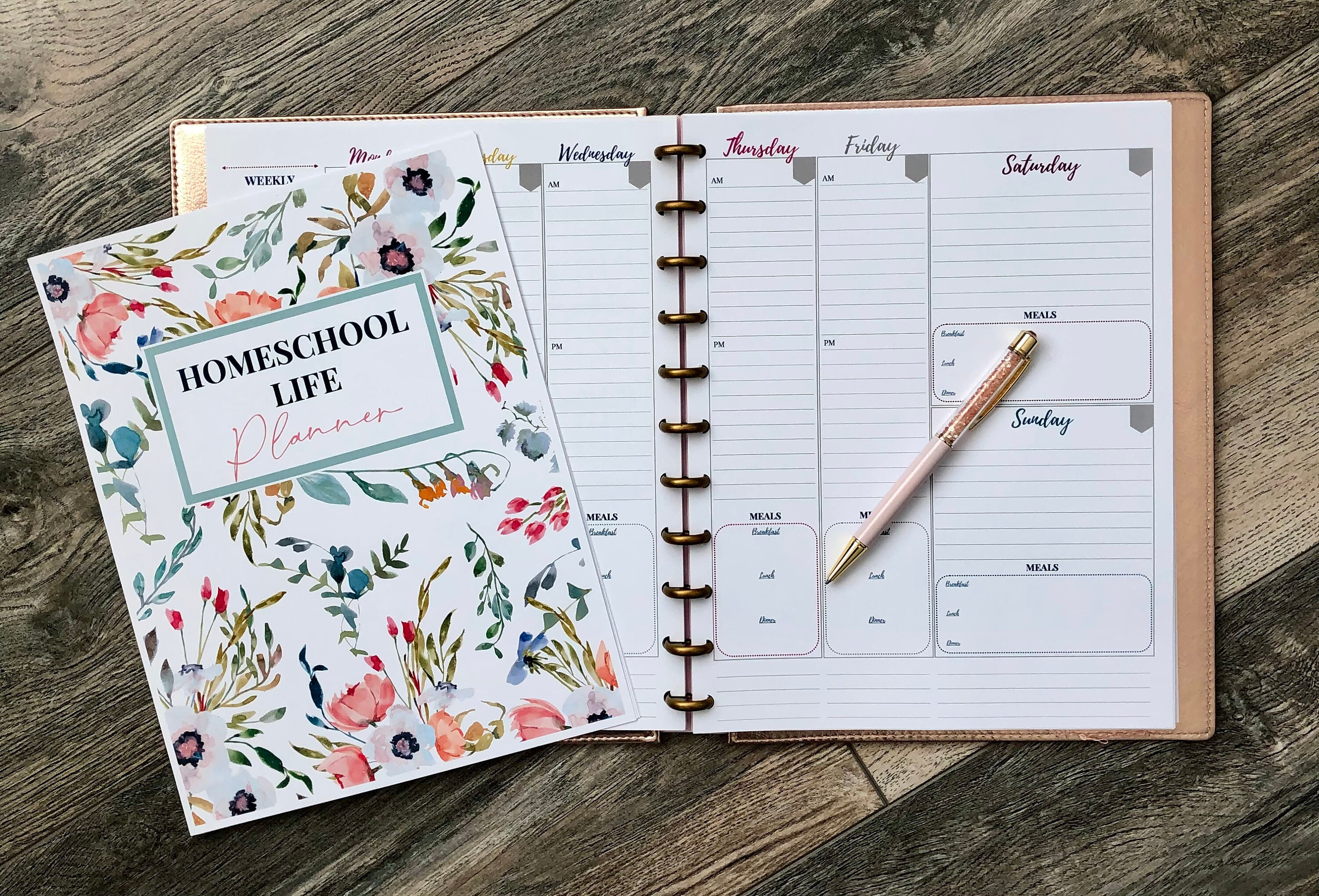 Homeschool Mom Planner Printable & Life Organizer, Undated 12 Month ...