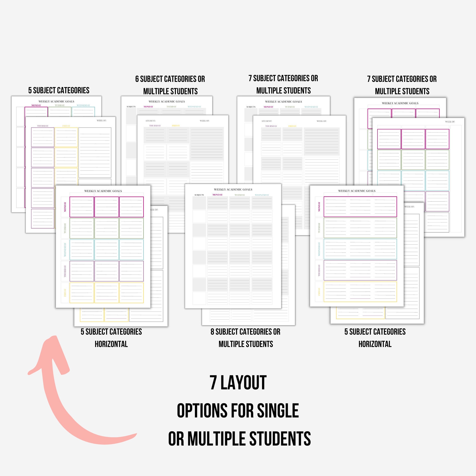 Printable Homeschool Student Planner, Undated, Printable Lesson Planner ...