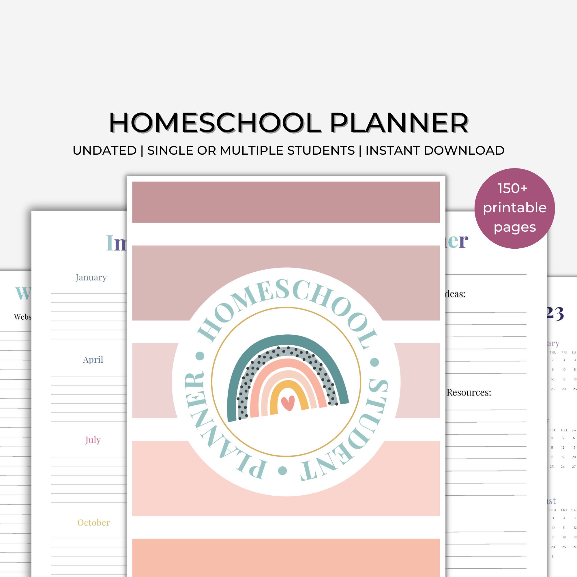 Ultimate Homeschool Planner 150 Printable Pages Weekly - Etsy