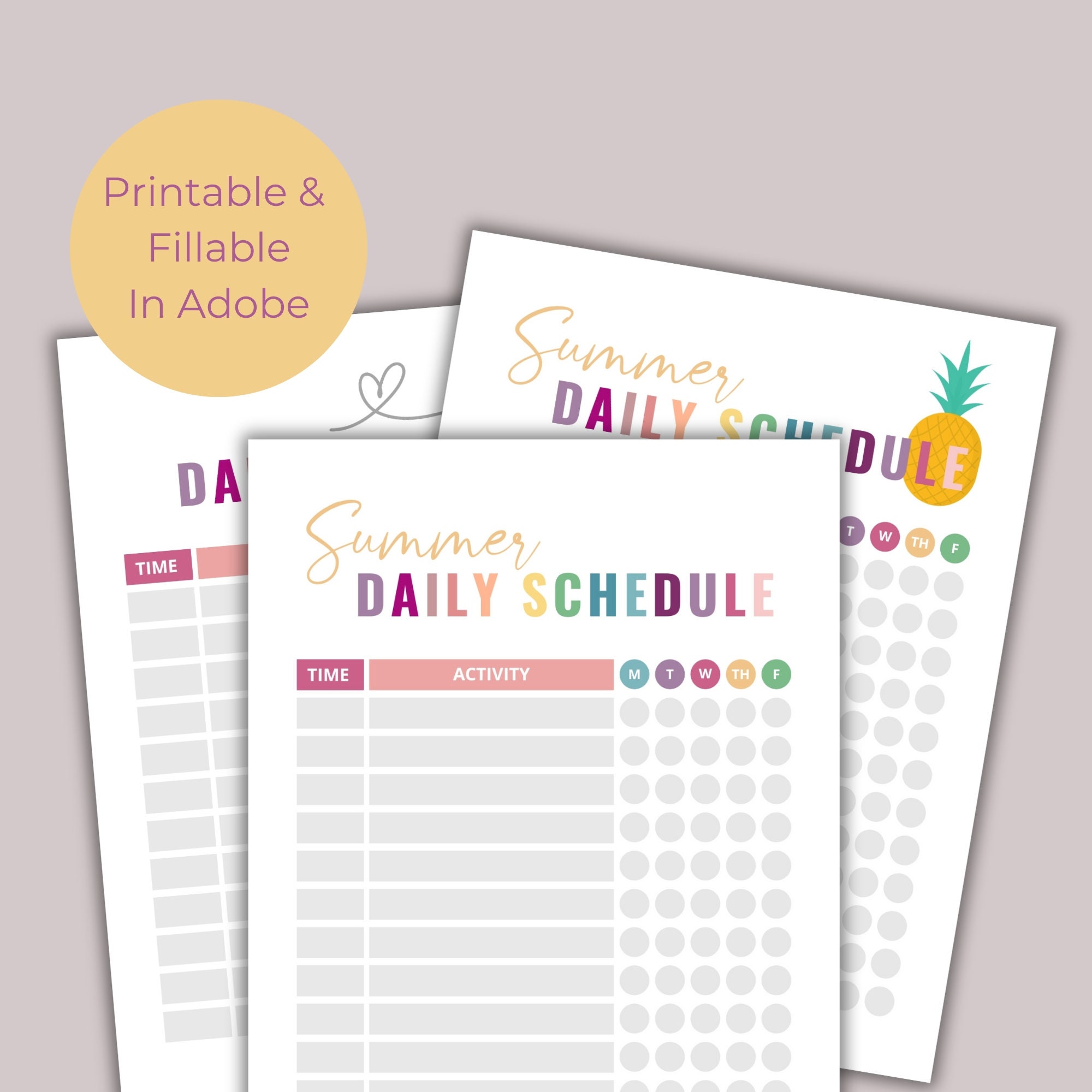 Kids Daily Summer Schedule Template, Homeshcool Daily Routine, Chore ...