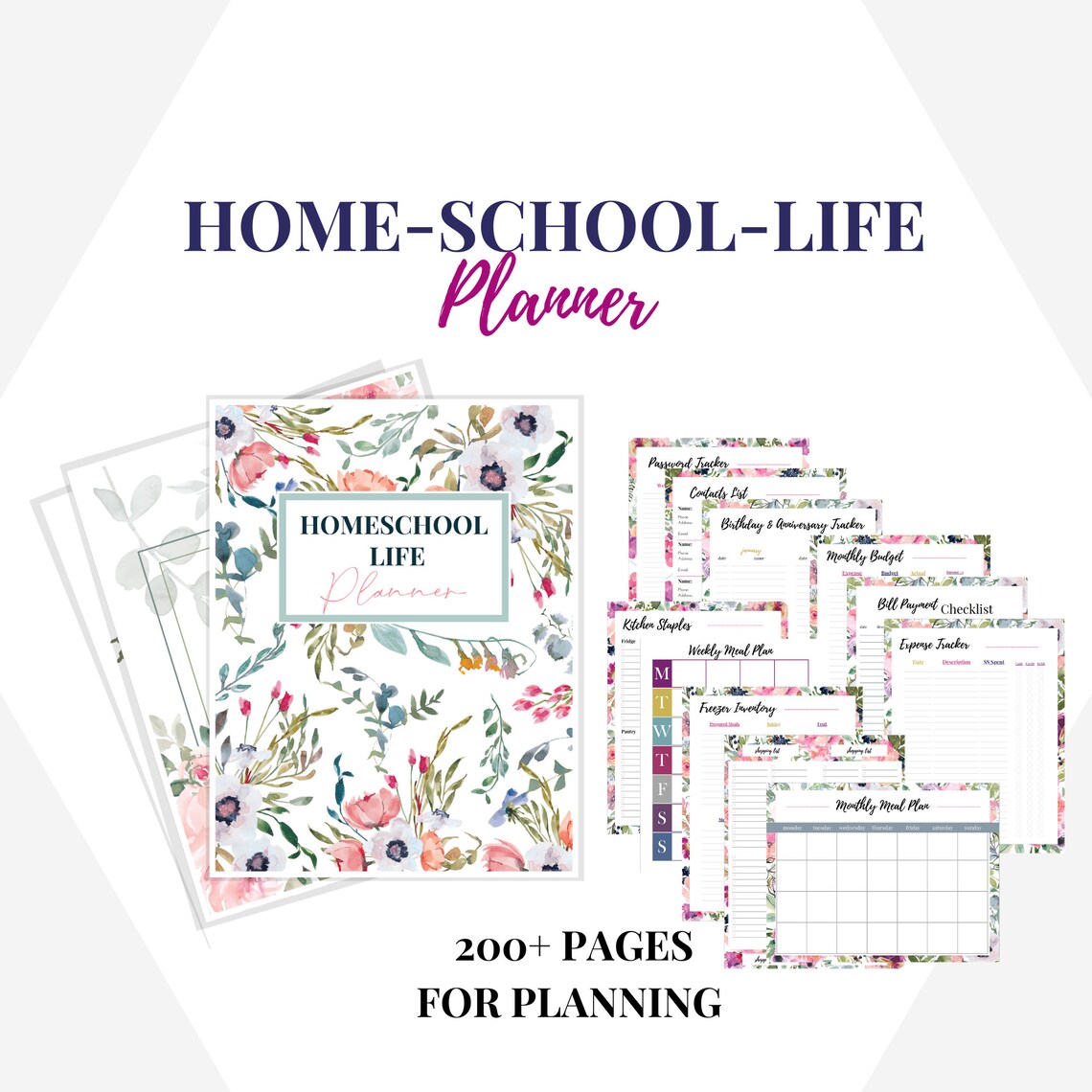 Homeschool Mom Planner Printable & Life Organizerundated 12 - Etsy
