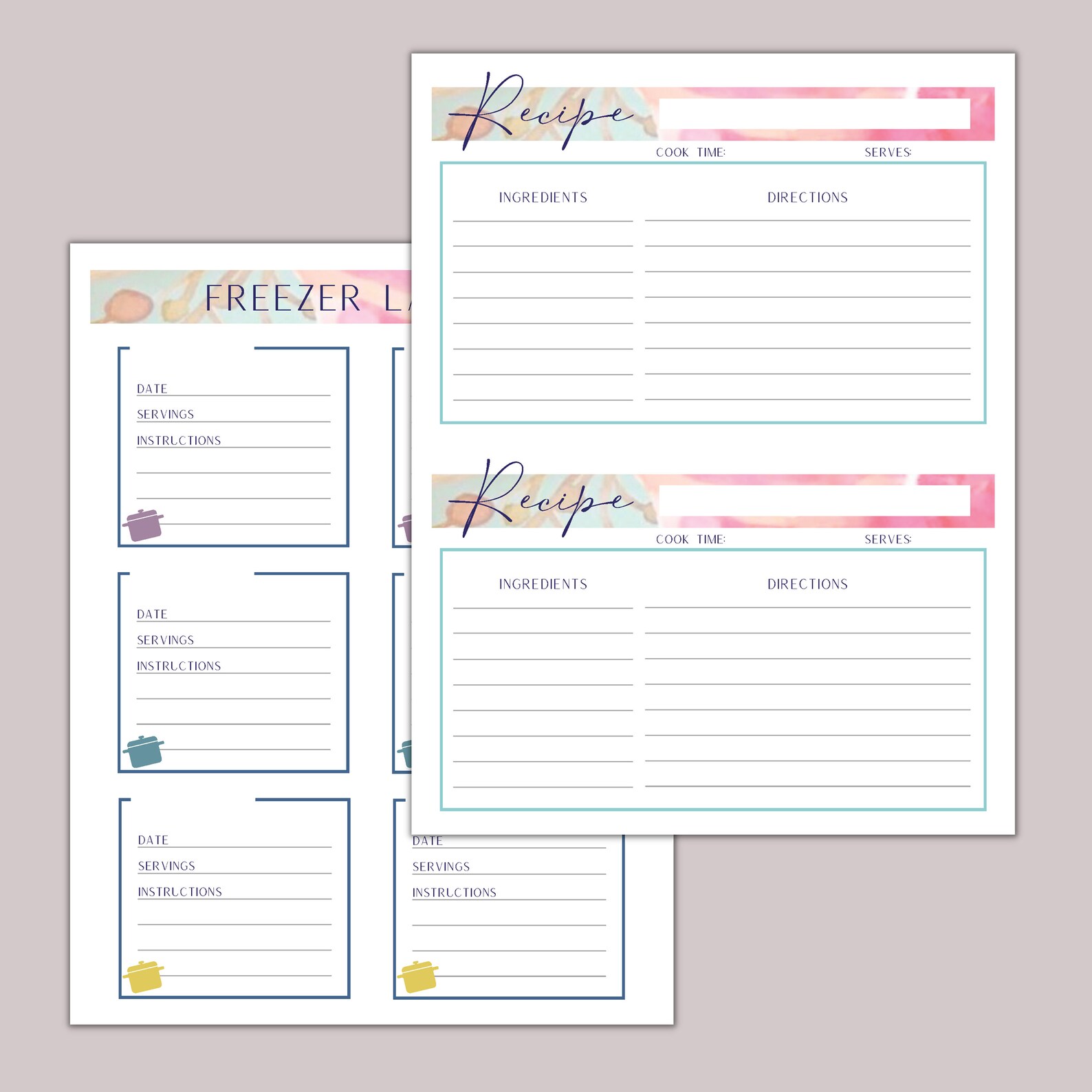 Weekly Meal Planner and Grocery List, Menu Planner, DIY Recipe Book ...