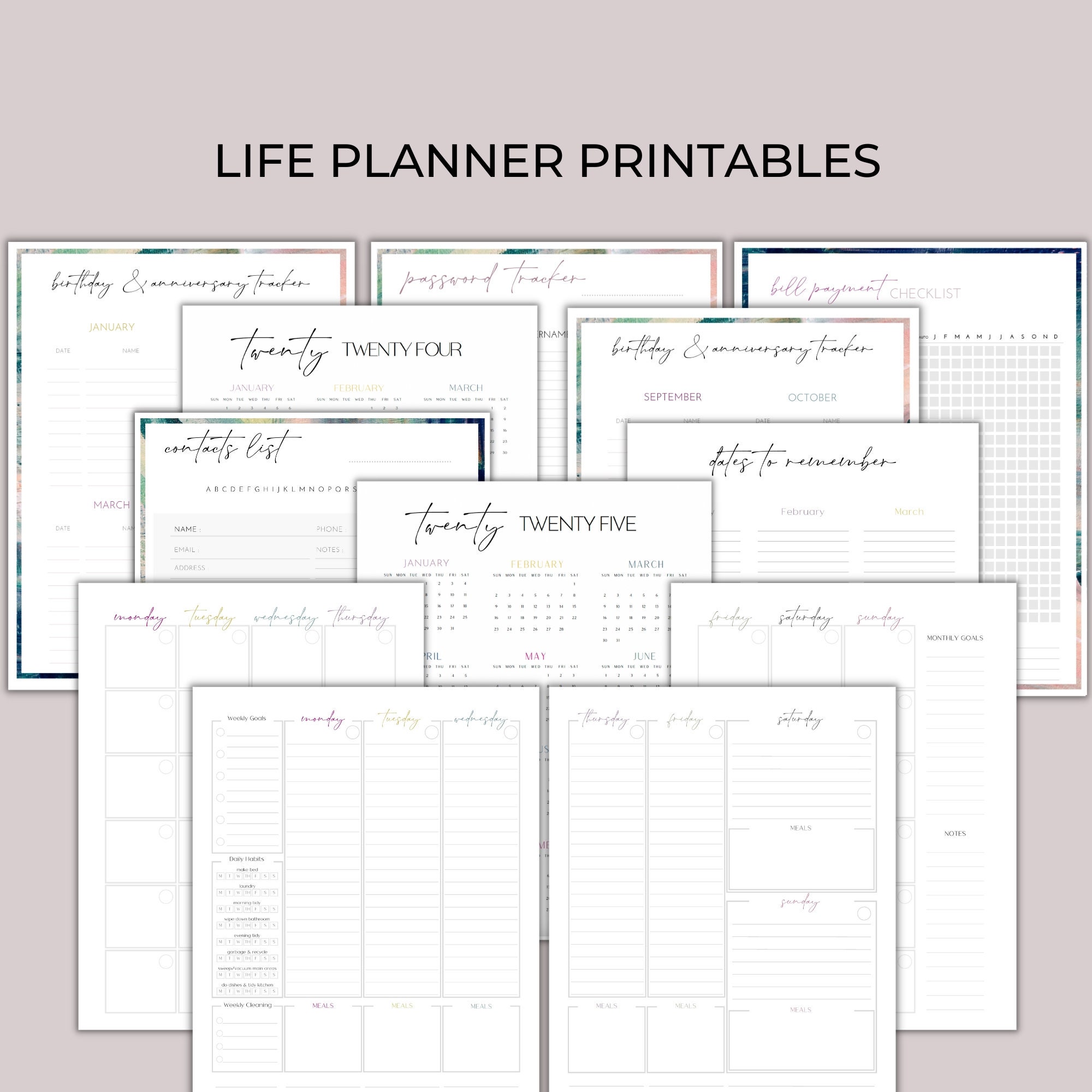 Homeschool Mom Life Planner Bundle, Undated Daily and Weekly Printable ...
