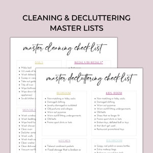 Printable Cleaning Bundle-cleaning Schedule, Editable Cleaning Checklist-daily, Weekly & Monthly ...