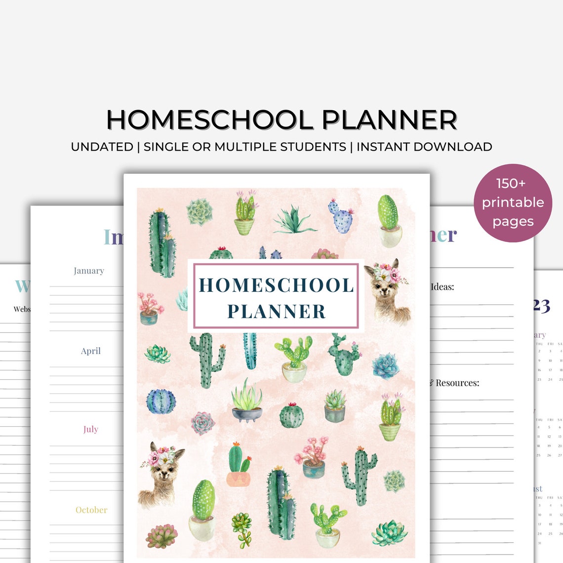 Homeschool Student Planner Printable Lesson Planning Pages Homeschool ...