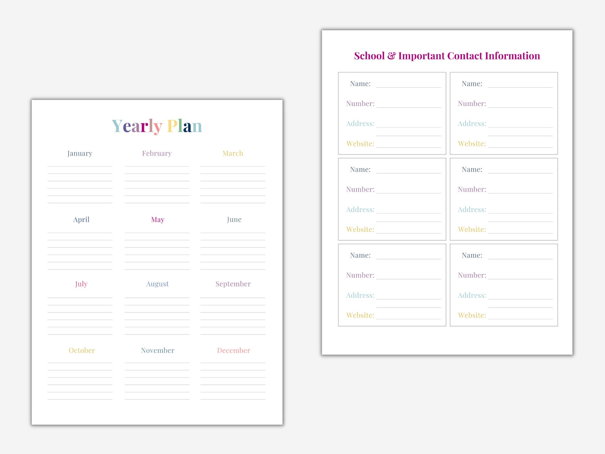 Printable Homeschool Student Planner, Undated, Printable Lesson Planner ...