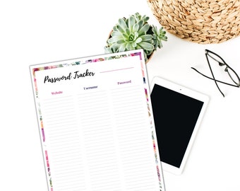 Editable Password Keeper Printable All Color Bundle, Fillable Password ...