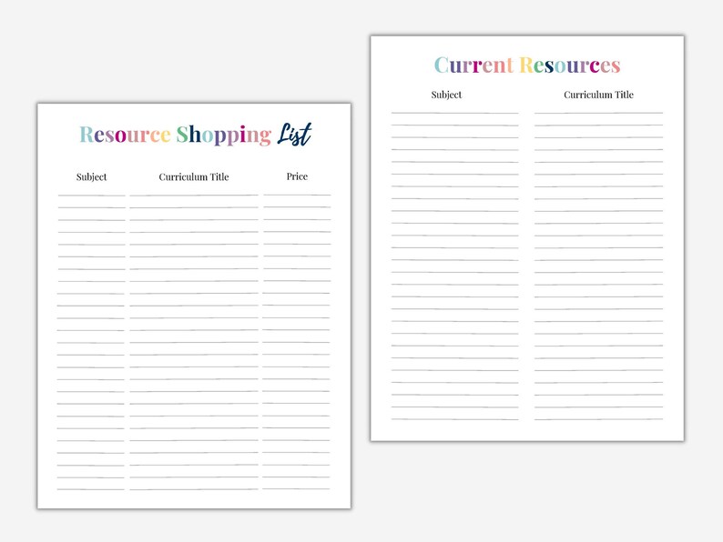 Floral Homeschool Planner Printable, Multiple or Single Student Lesson ...