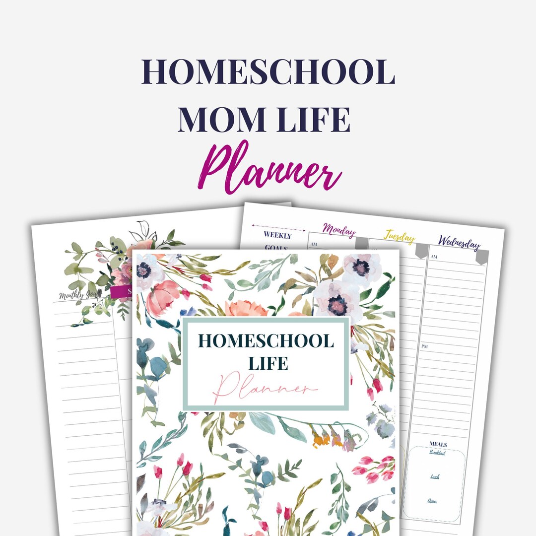 Homeschool Mom Planner Printable & Life Organizer, Undated 12 Month ...