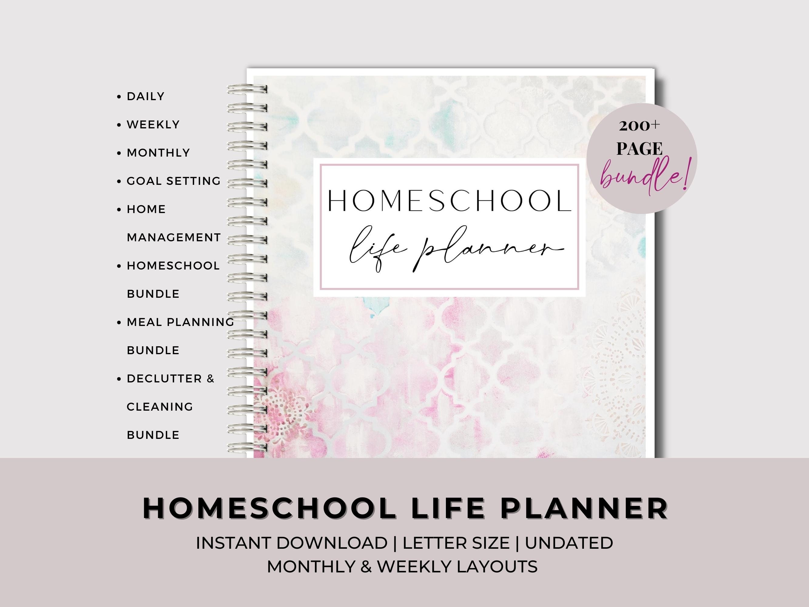 Homeschool Mom Life Printable Planner, Undated Daily Weekly Monthly ...