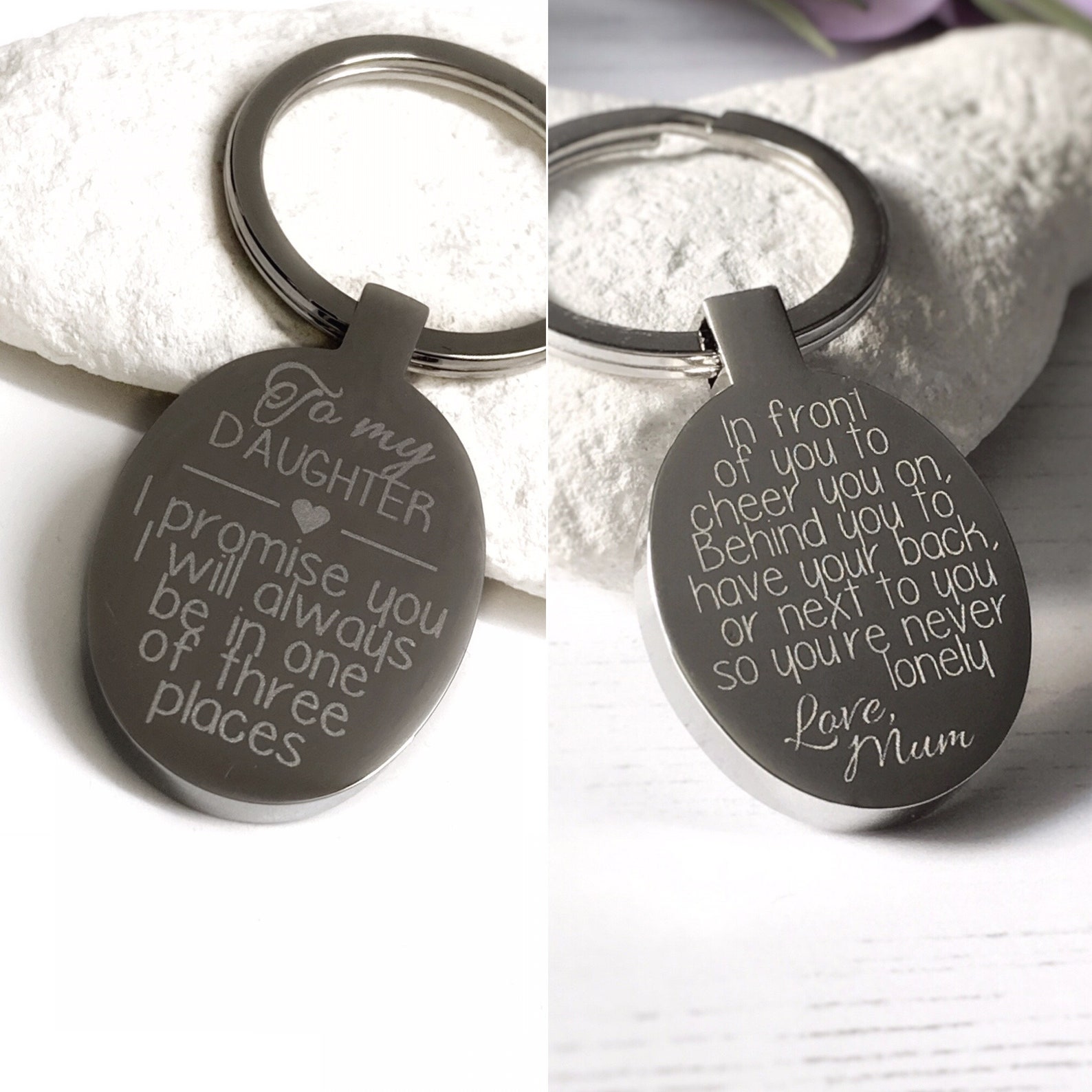 Engraved Daughter Oval Keyring to My Daughter From Mum - Etsy