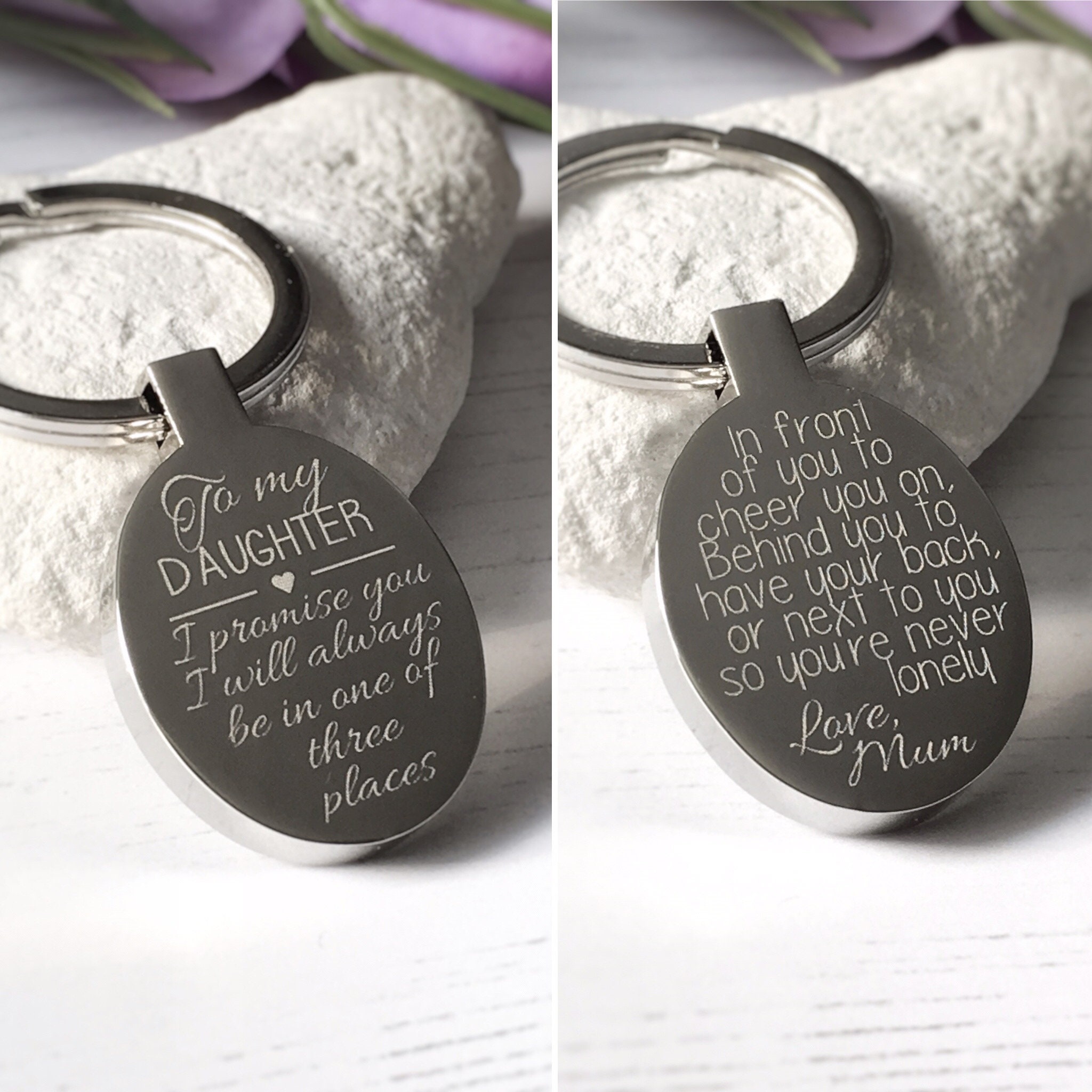 Engraved Daughter Oval Keyring to My Daughter From Mum - Etsy