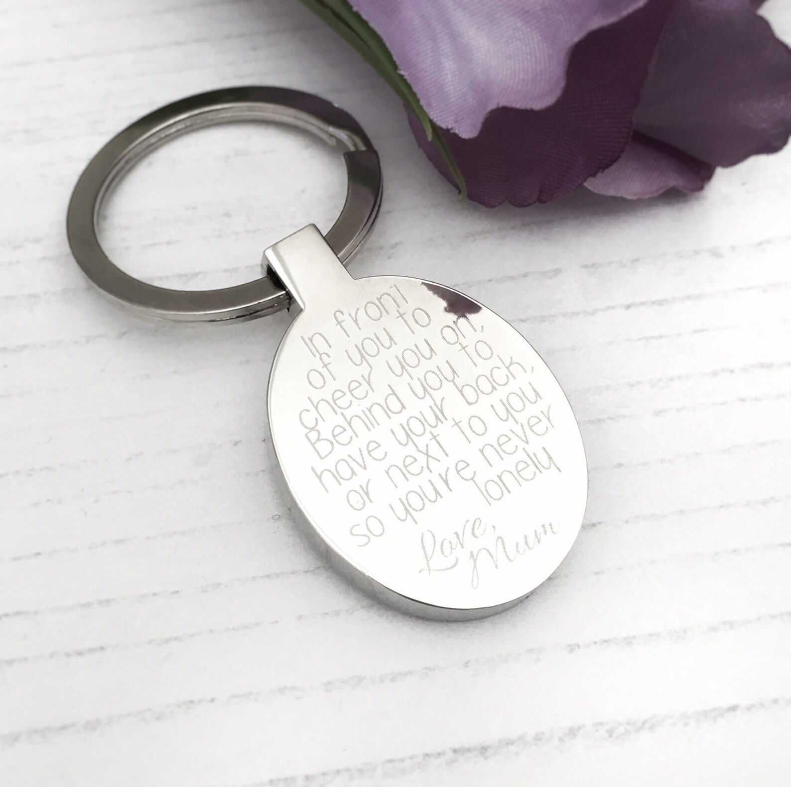 Engraved Daughter Oval Keyring, to My Daughter From Mum, Stainless ...