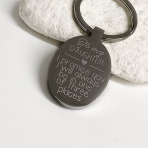 Engraved Daughter Oval Keyring, to My Daughter From Mum, Stainless ...