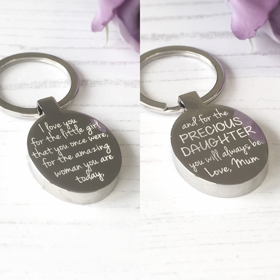 Daughter Gift Keyring, Precious Daughter, Stainless Steel Travel Gift ...