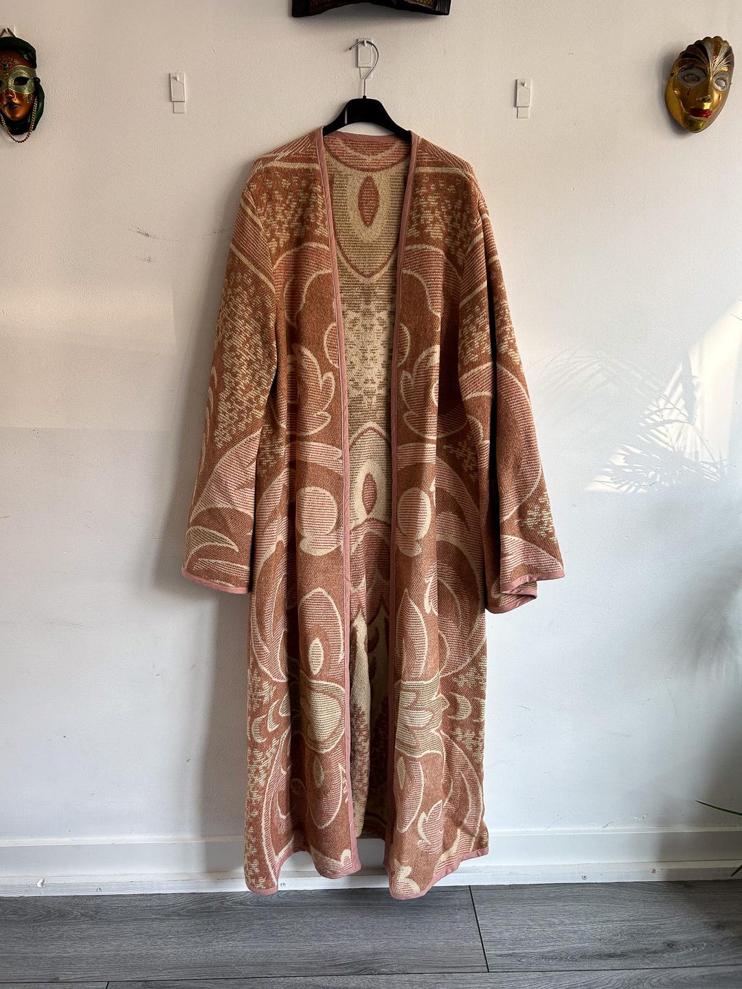 Vintage Wollen Stofdoekjas | Handgemaakt Lang Vest | Eco-mode ...